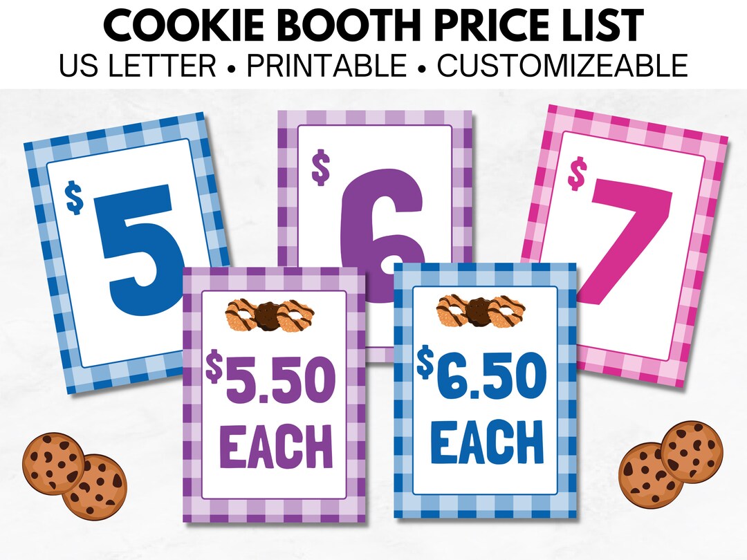 Cookie Booth Price List | Scout Cookies | Cookie Selling Decor - Etsy