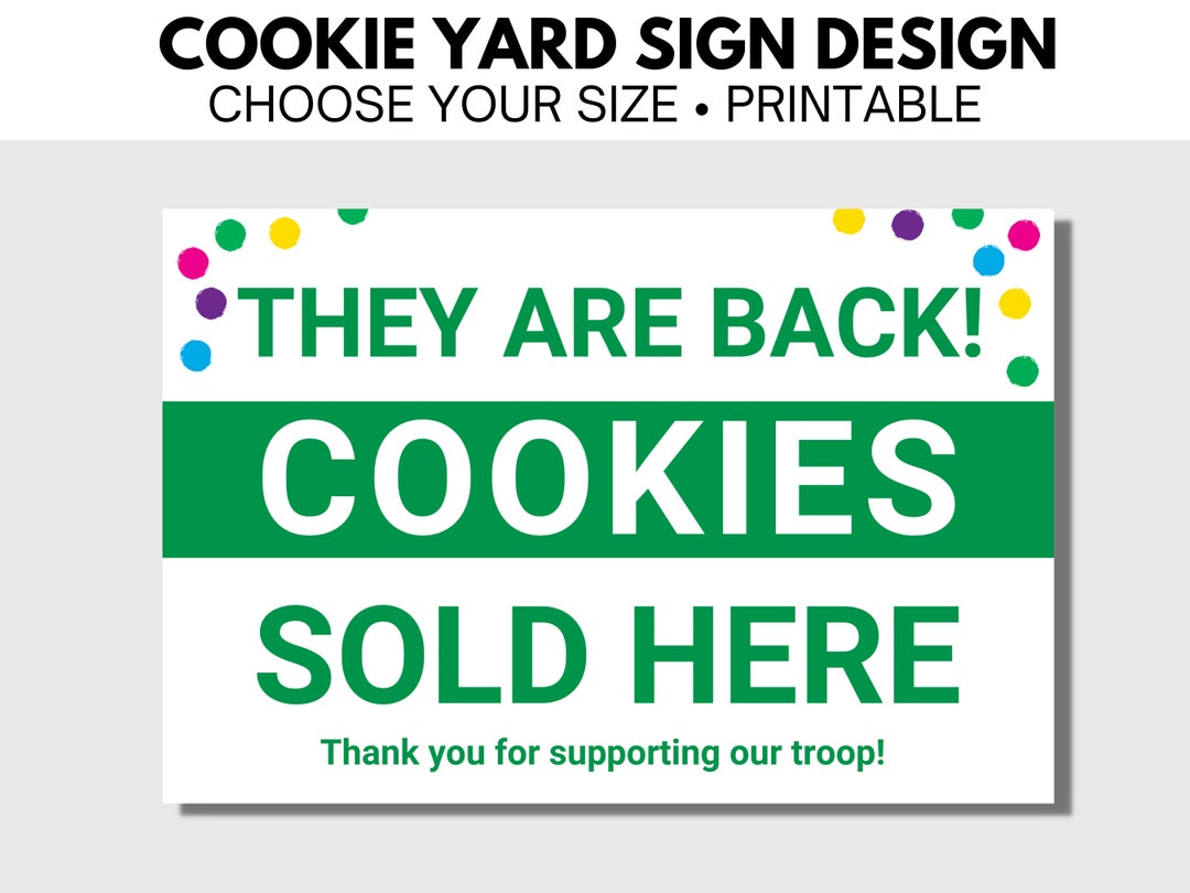 Cookie Yard Sign Design INSTANT DOWNLOAD - Etsy