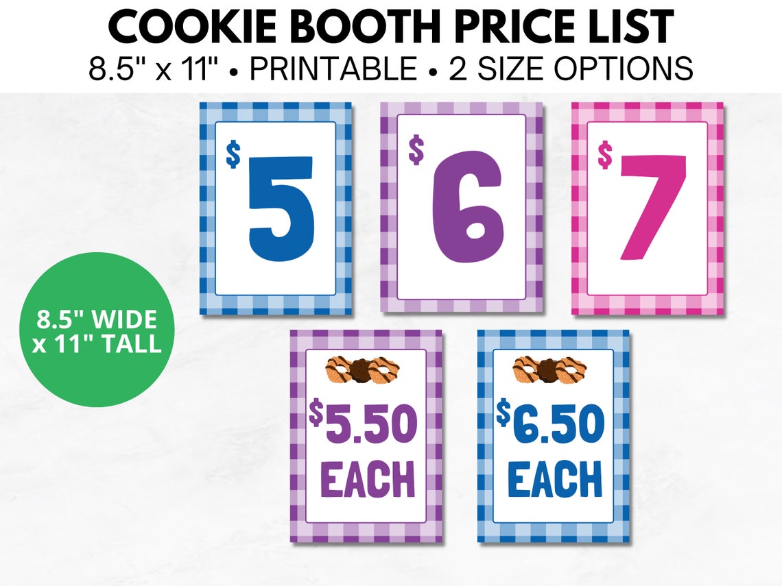 Cookie Booth Price List | Scout Cookies | Cookie Selling Decor - Etsy
