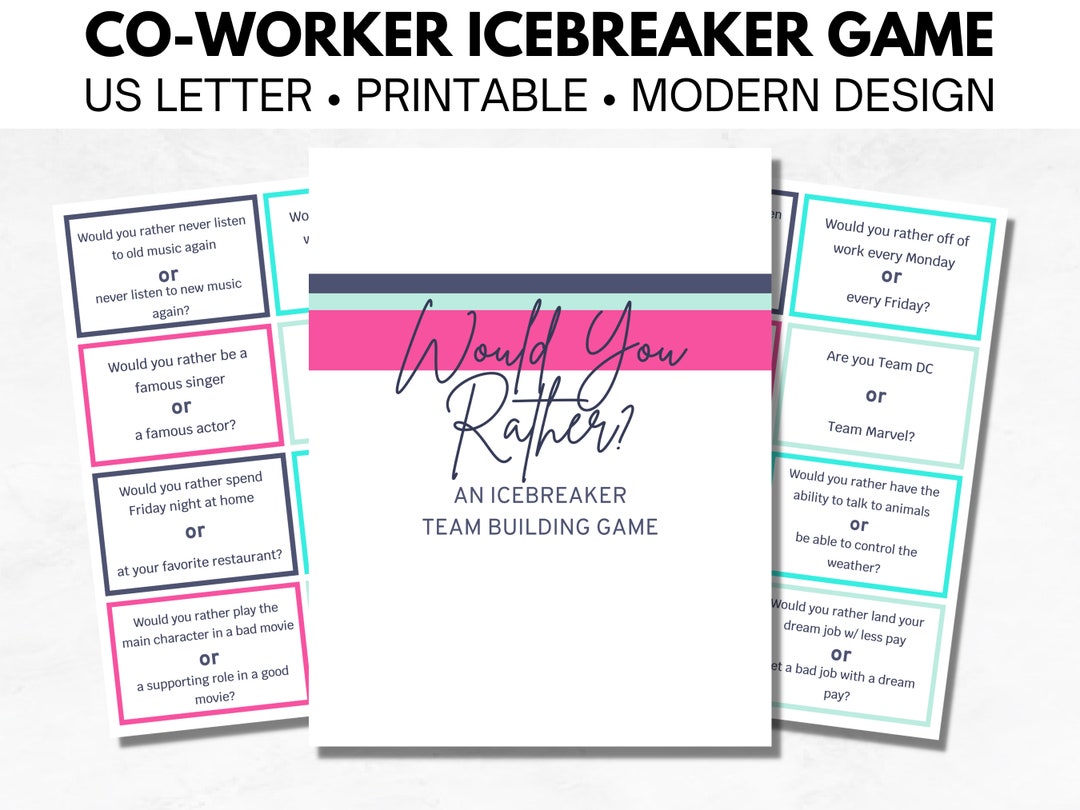 Would You Rather Icebreaker Games, Coworkers Team Building, Clean Adult ...