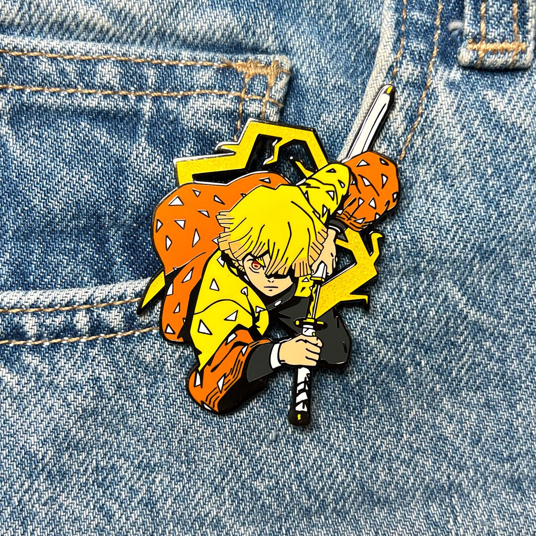 Anime Enamel Pin Lightning Swordsman - Etsy