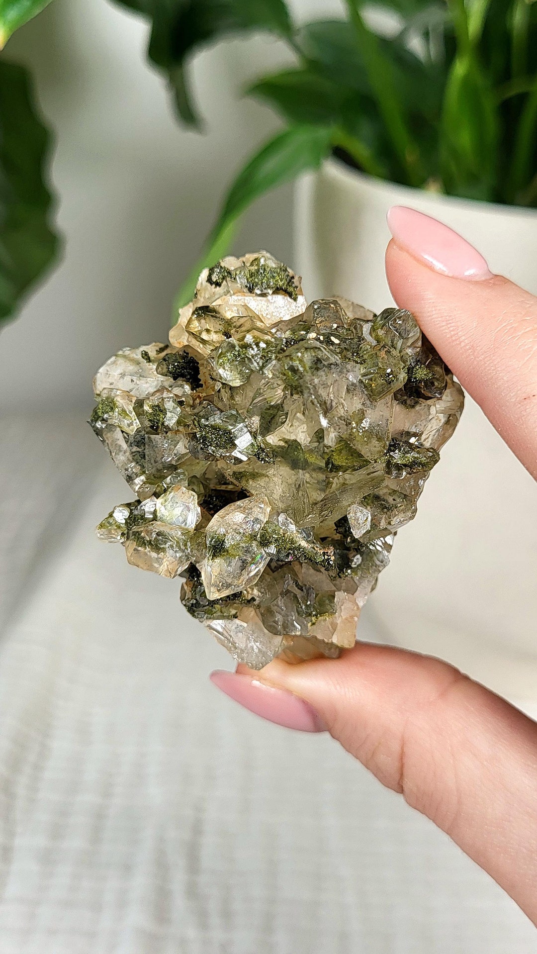 Forest Epidote on Quartz, High Quality Natural Specimen From Turkey, 64 ...