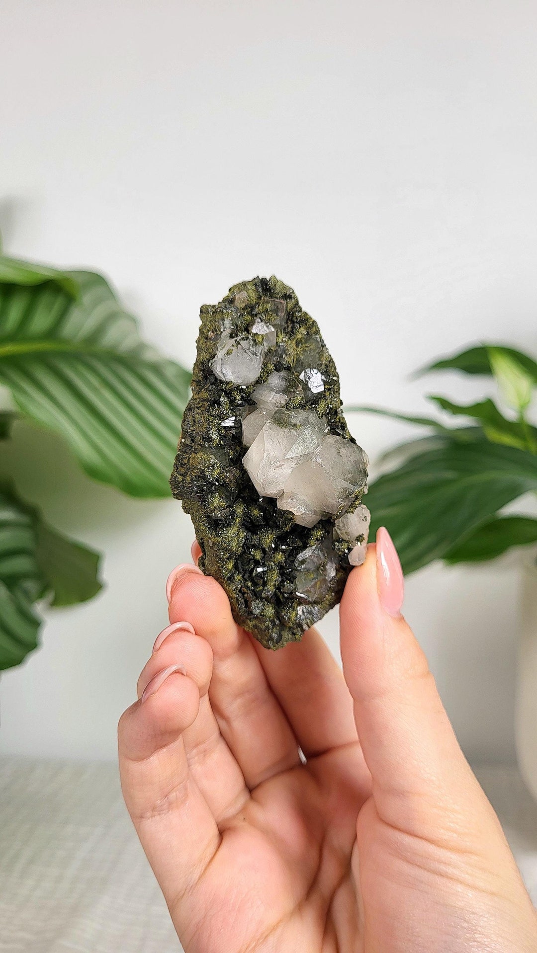 Forest Epidote on Quartz, High Quality Natural Specimen From Turkey, 79 ...