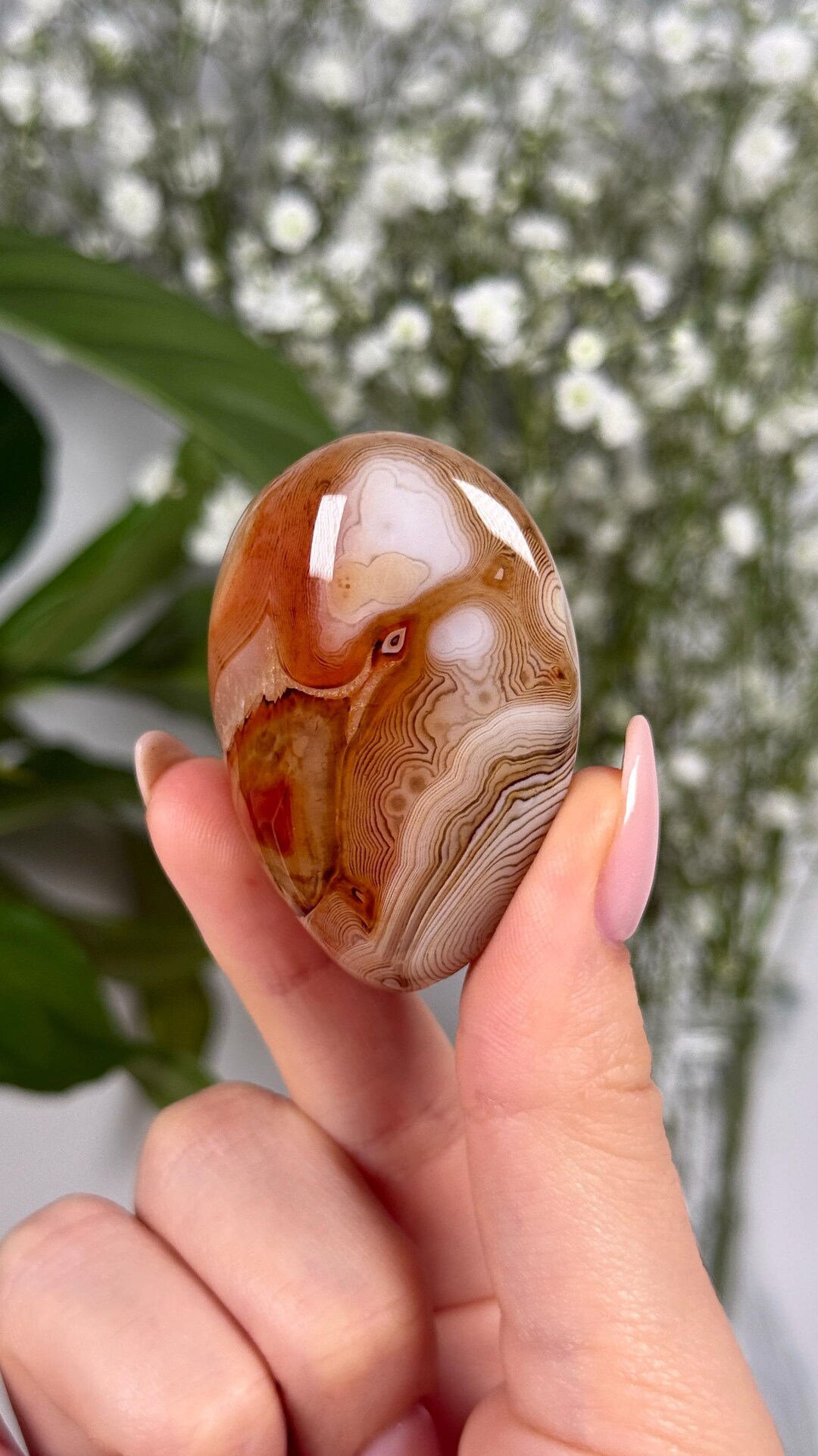 Banded Silk Agate, Polished Natural Crystal From Madagascar [BNDA06] - Etsy