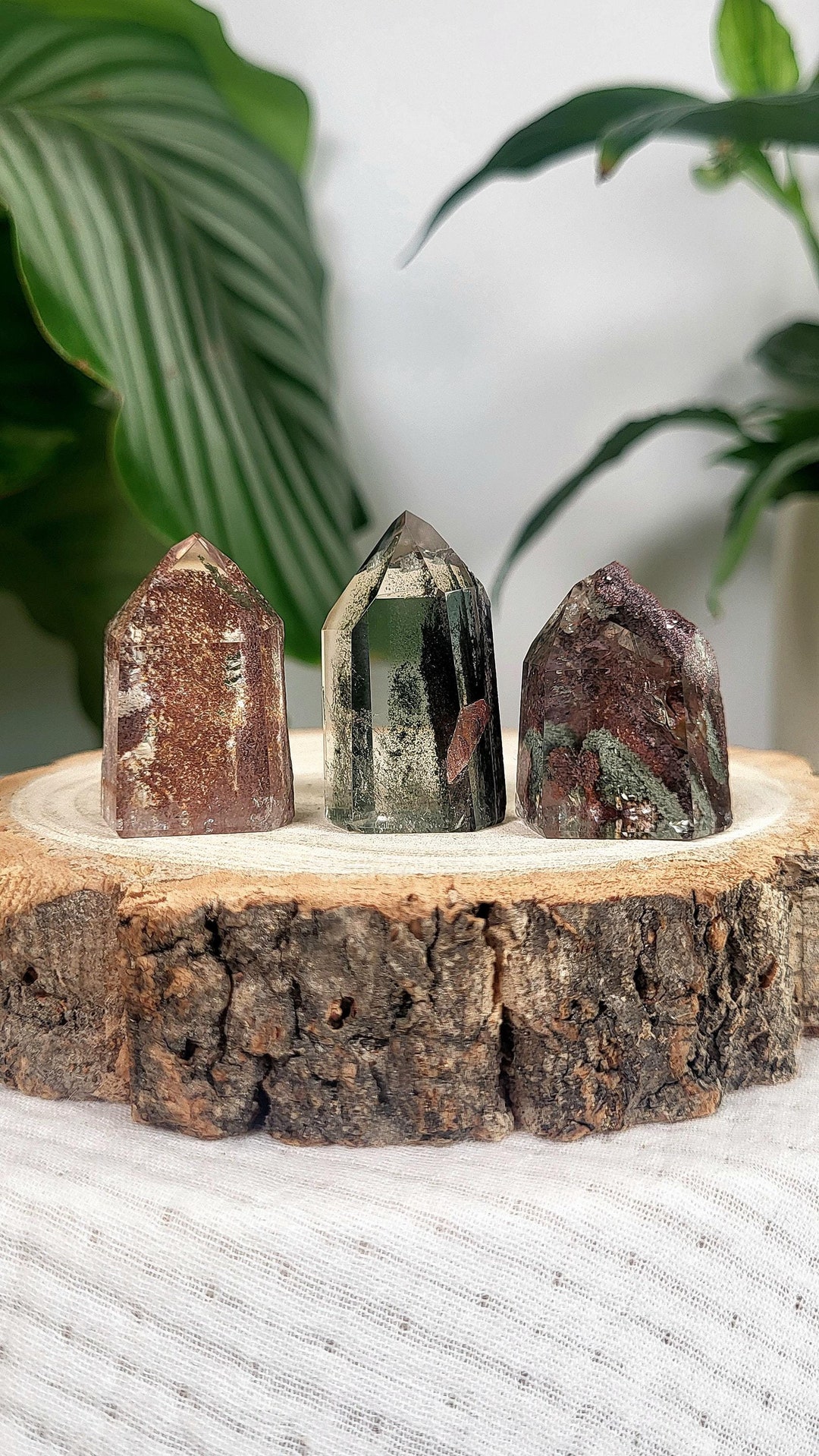 Natural Lodolite Tower, Garden Quartz With Hematite and Chlorite ...