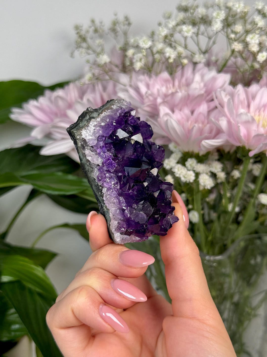 Uruguay Amethyst Cluster, Natural Deep Purple Crystal Geode, Grape ...