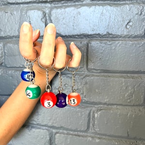 Pool Ball Keychain, Birthday Gift for Boyfriend, Father, Her, Bachelor ...