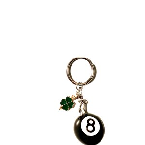 8 Pool Ball Keychain With 4 Leaf Clover Charms, Lucky Keychain, St ...