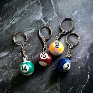 Pool Ball Keychain, Birthday Gift for Boyfriend, Father, Her, Bachelor ...