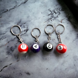 Pool Ball Keychain, Birthday Gift for Boyfriend, Father, Her, Bachelor ...