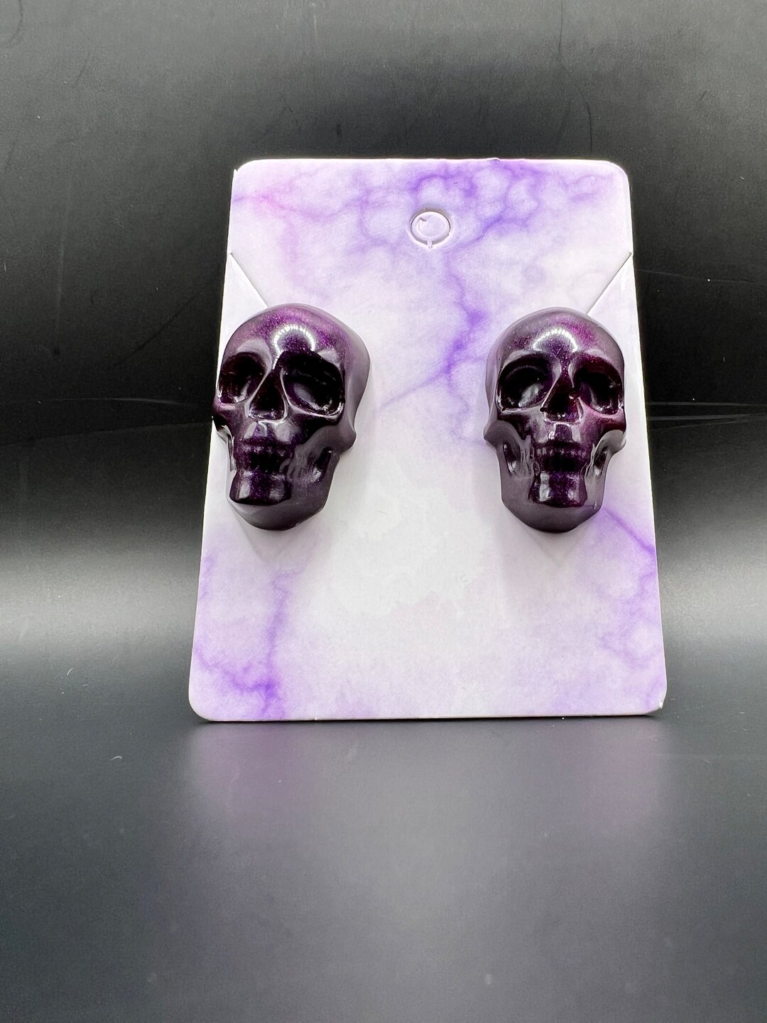 Handmade Large Skulls Studs, Skull Dangle Earrings, Gothic Earrings ...