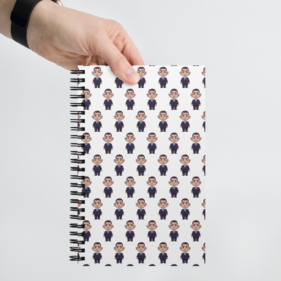 Barack Obama Cute Kawaii Themed President Spiral Notebook - Blank ...