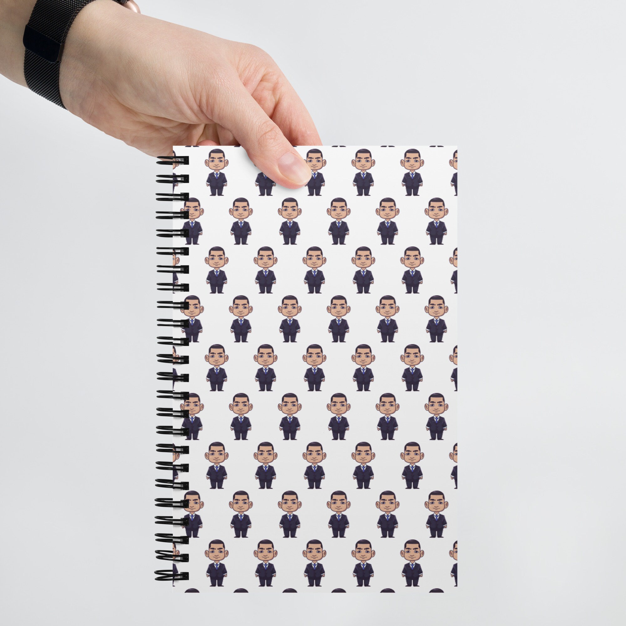 Barack Obama Cute Kawaii Themed President Spiral Notebook - Blank ...