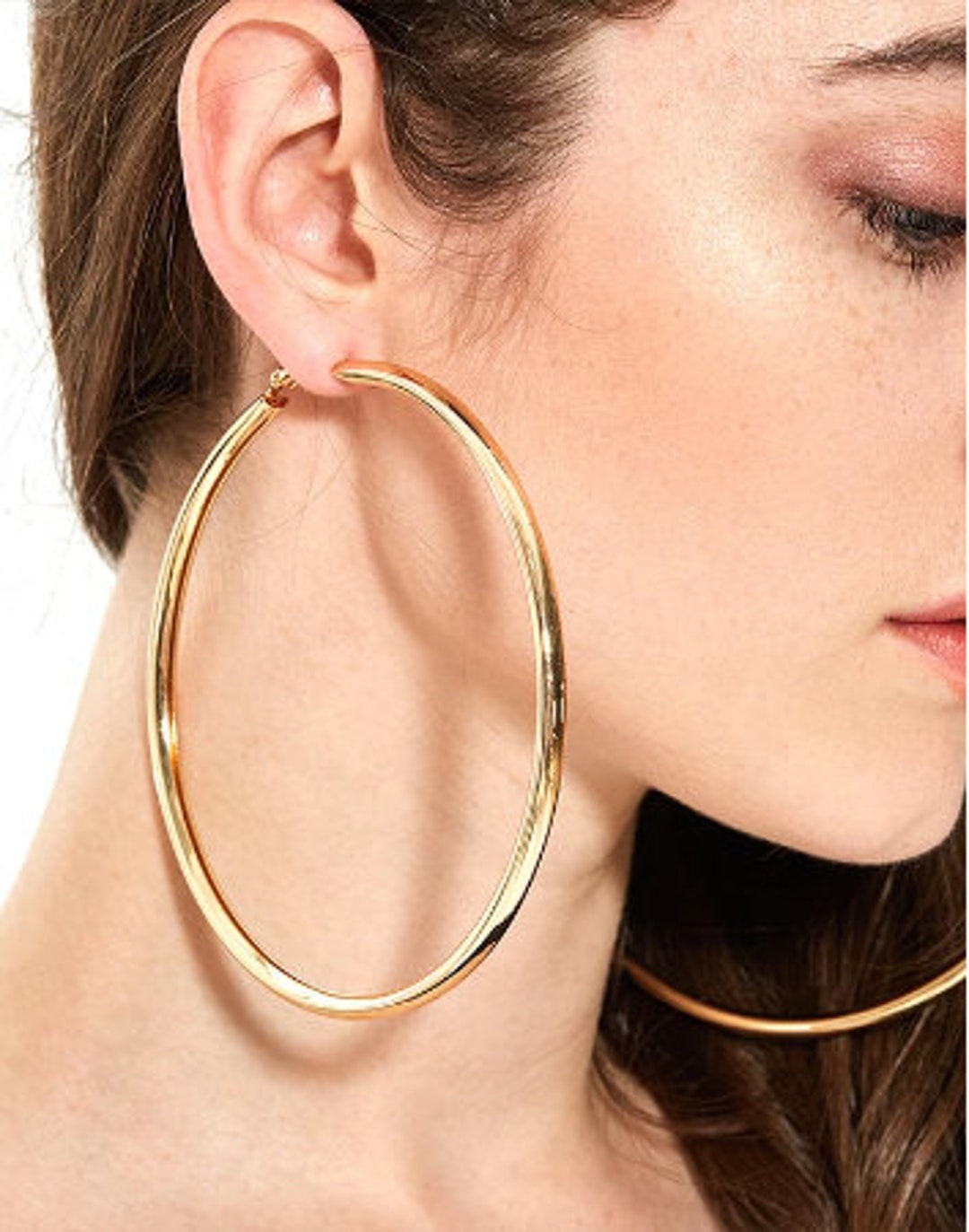 Oversized Big Hoop Earrings for Women 90mm. Endless Circle Hoop ...
