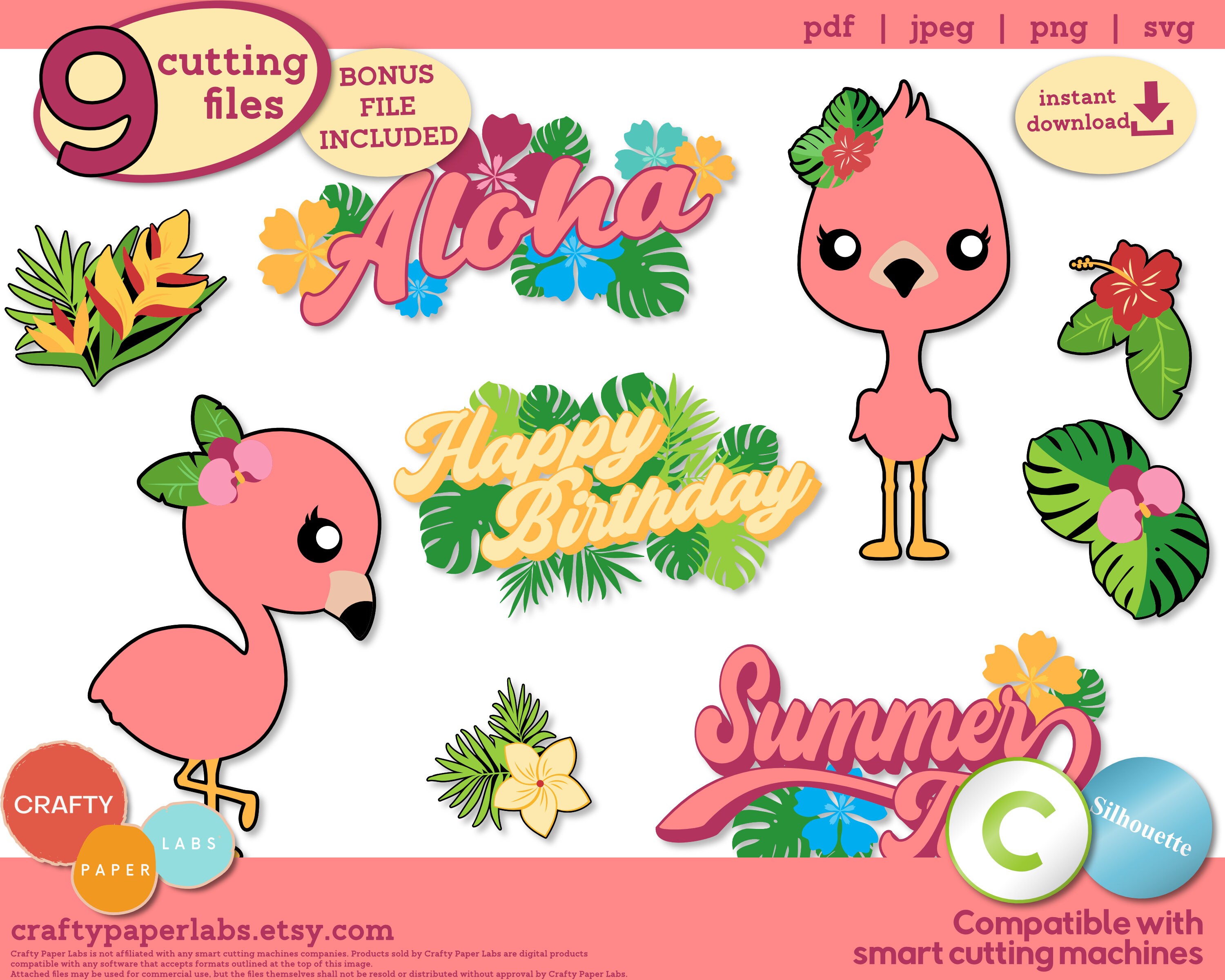 Flamingo SVG Cricut Cutting File for Paper Crafts | Summer Digital ...