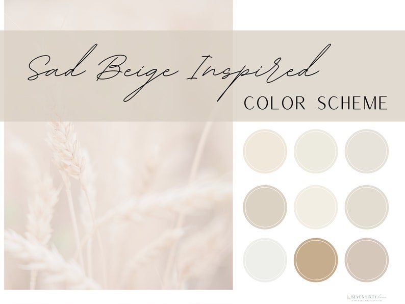 Sad Beige Whole Home Color Palette, Color Scheme - Etsy