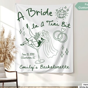 A Bride in A Tini Bit Banner Decor Custom Martini Bachelorette Party ...