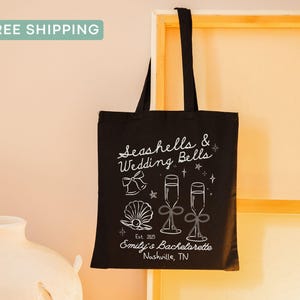 Seashells and Wedding Bells Bachelorette Party Tote Bag Custom Seashell ...