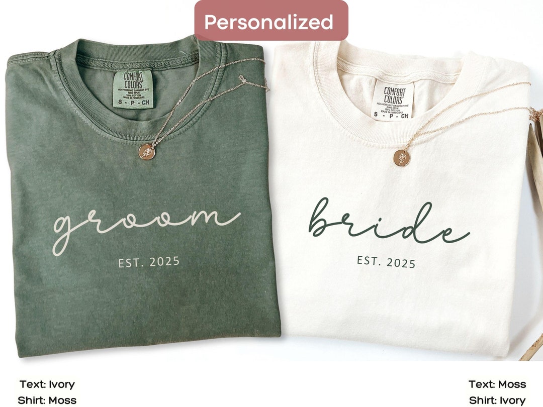 Custom Bride and Groom T Shirts Comfort Colors® Valentines Day Groom ...