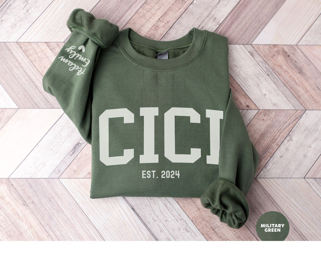 Custom Cici Est Sweatshirt With Kids Names on Sleeve, Personalized Cici ...
