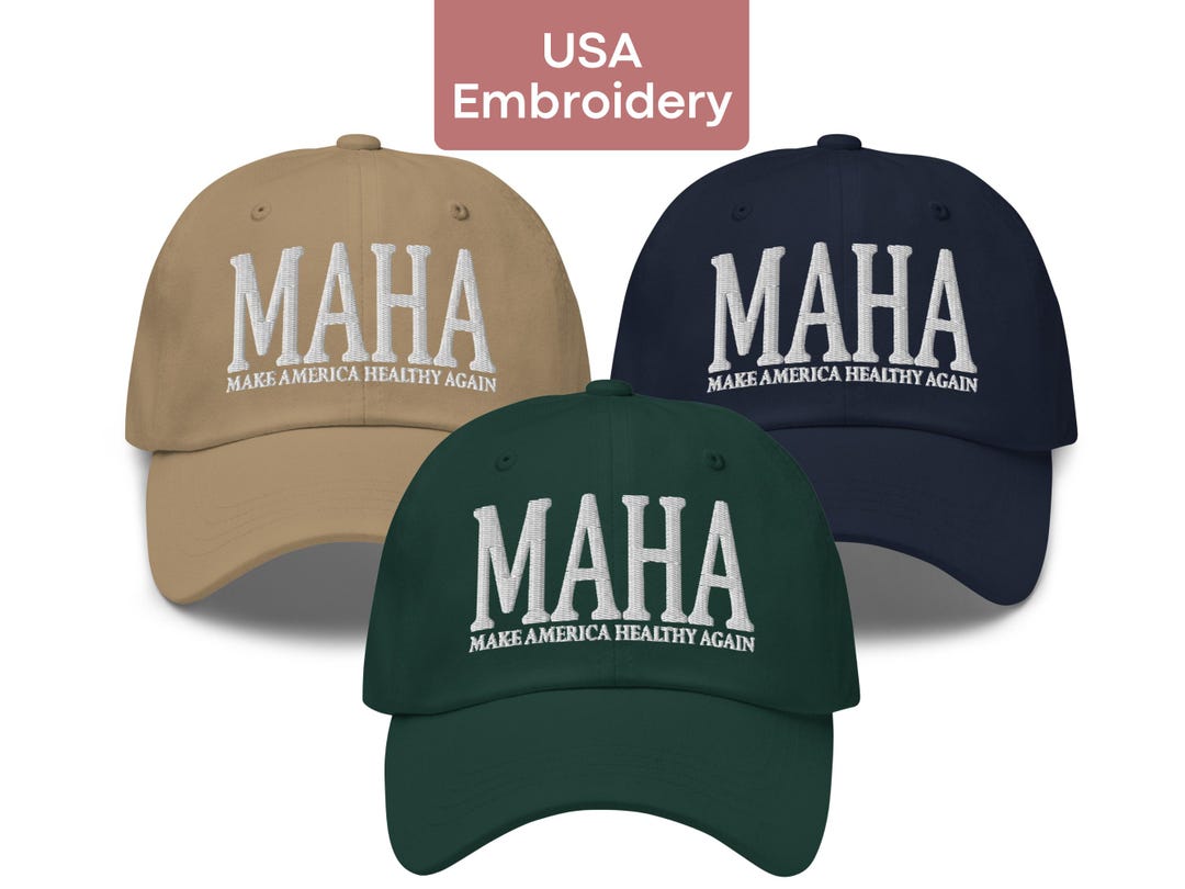 Maha Embroidered Hat Donald Trump Dad Cap Make America Healthy Again ...
