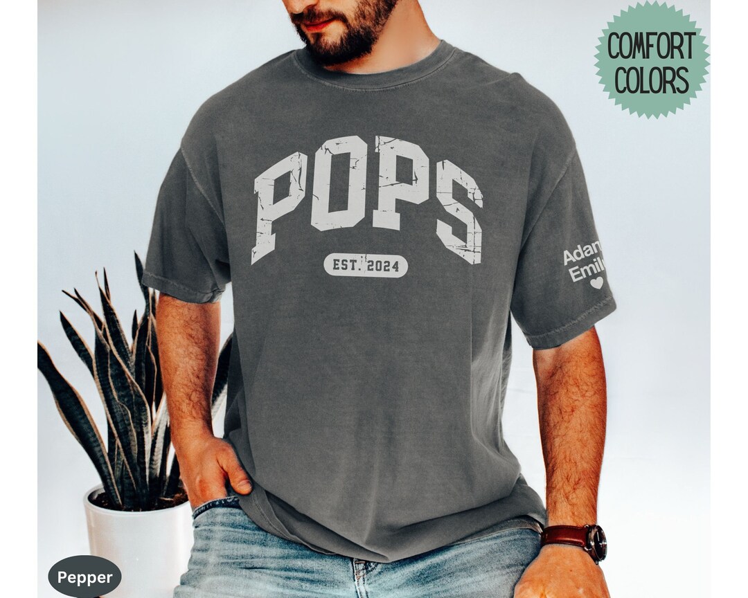 Pops Sweatshirt Custom Pops Sweatshirt With Grandkid Names on Sleeve ...