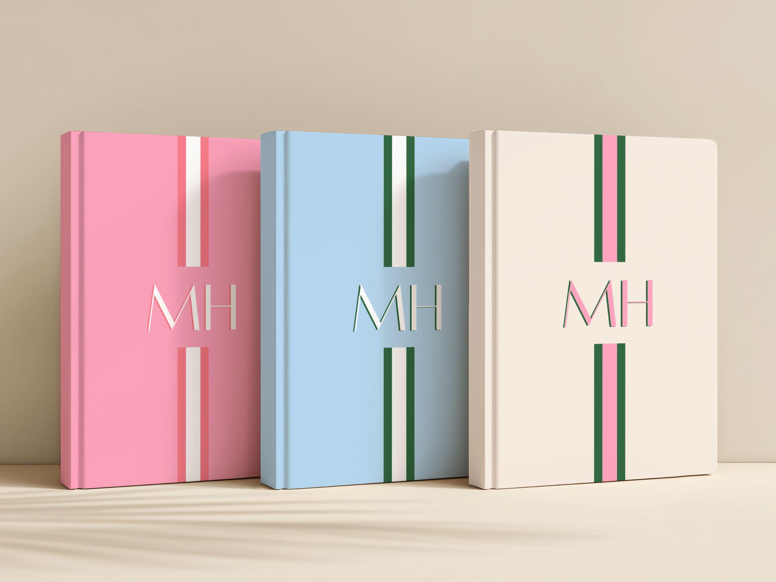 Personalized Monogrammed Journal, Custom Initial Name Hardcover ...