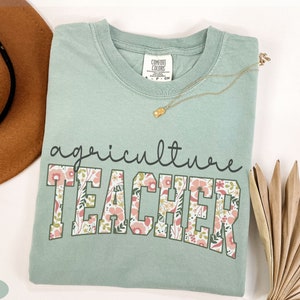 Ag Teachers Shirt, Floral Agriculture Teacher Tshirt, AG Teacher Gifts ...