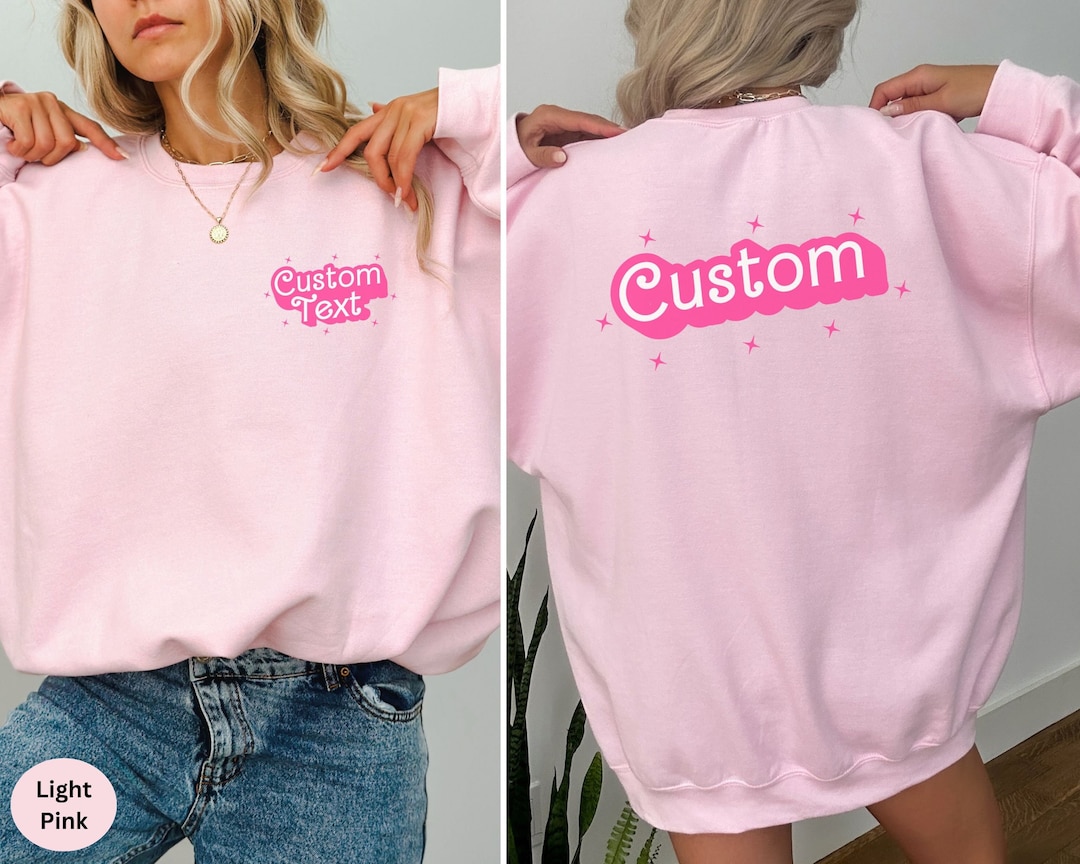 Custom Pink Doll Baby Girl Sweatshirt, Personalized School Teacher ...