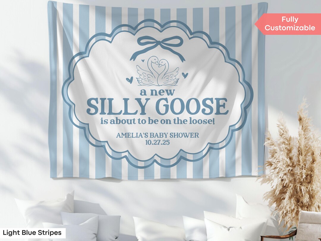Custom Silly Goose Baby Shower Flag Banner Baby Goose Sign Baby ...