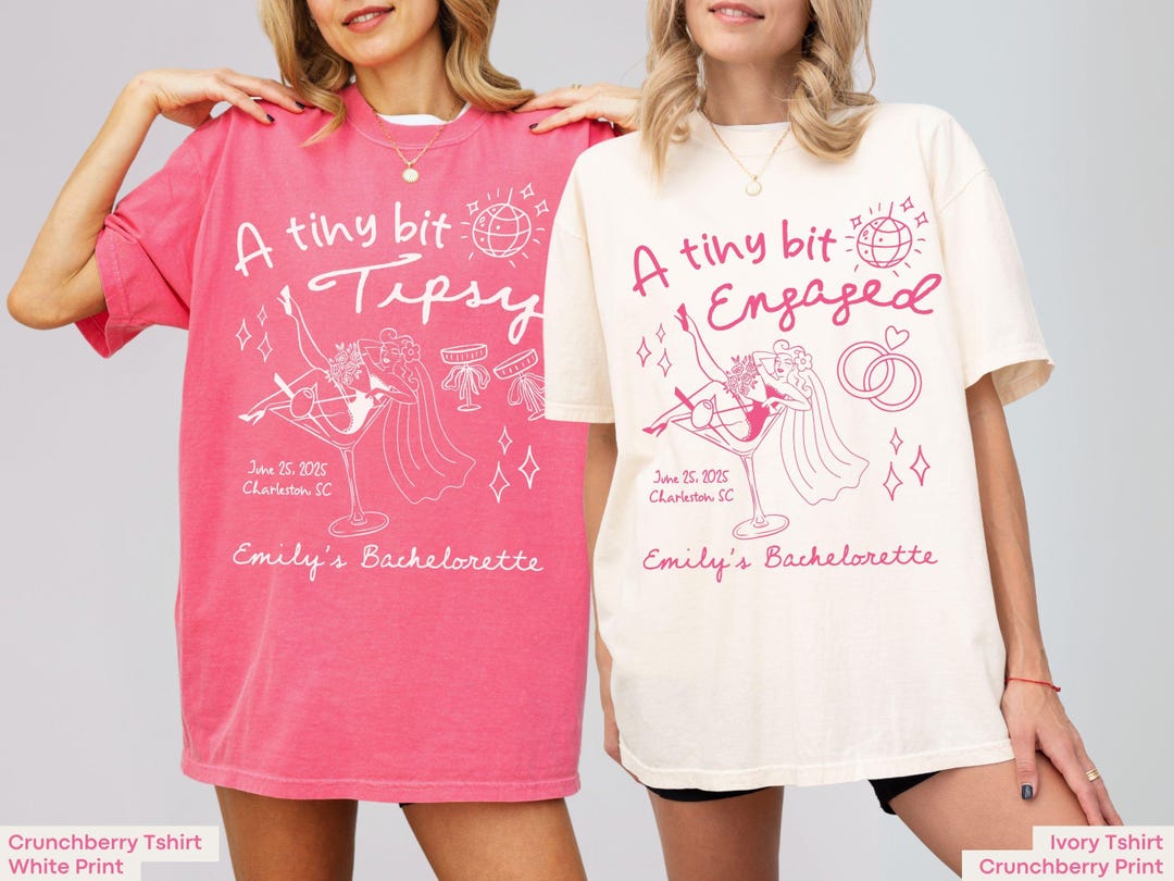 Martini Bachelorette Party Shirt Comfort Colors® Personalized Tiny Bit ...
