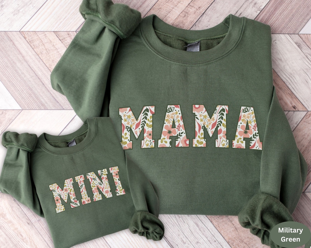Floral Mama Mini Sweatshirt Mommy and Me Sweatshirt Mommy & Me Crewneck ...