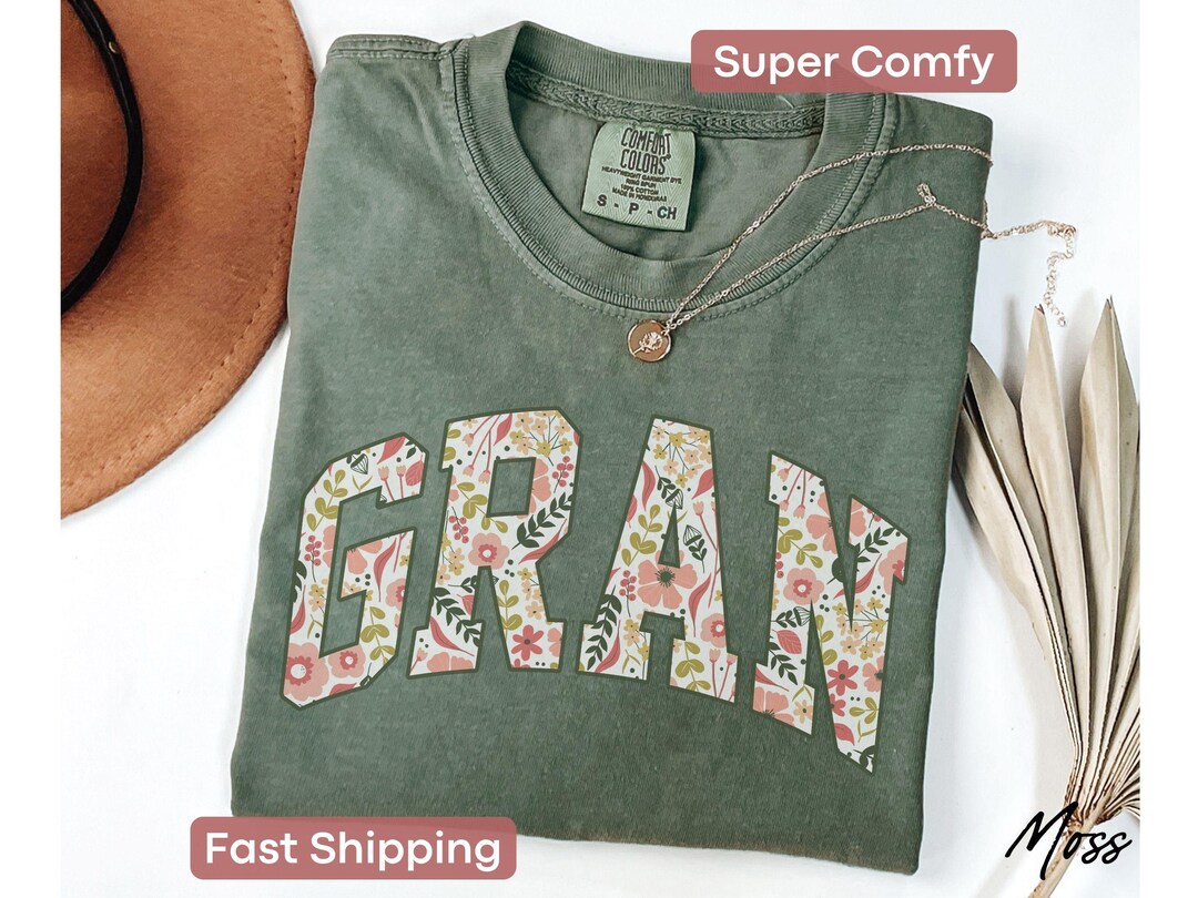 Floral Gran Shirt Gran Mothers Day Gift for Grandma Shirt Gran T-shirt ...