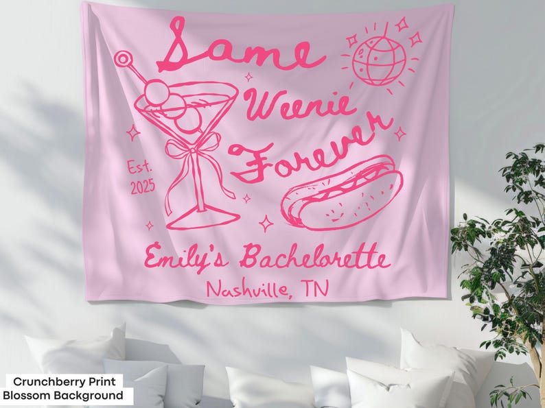 Same Weenie Forever Sign Custom Weenie & Martinis Bachelorette Party ...