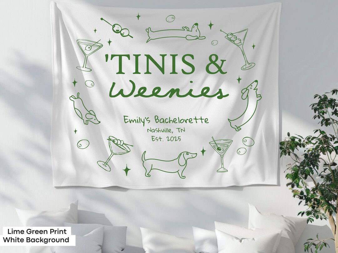 Weenies and Tinis Bachelorette Party Banner Custom Weenies & Martinis ...