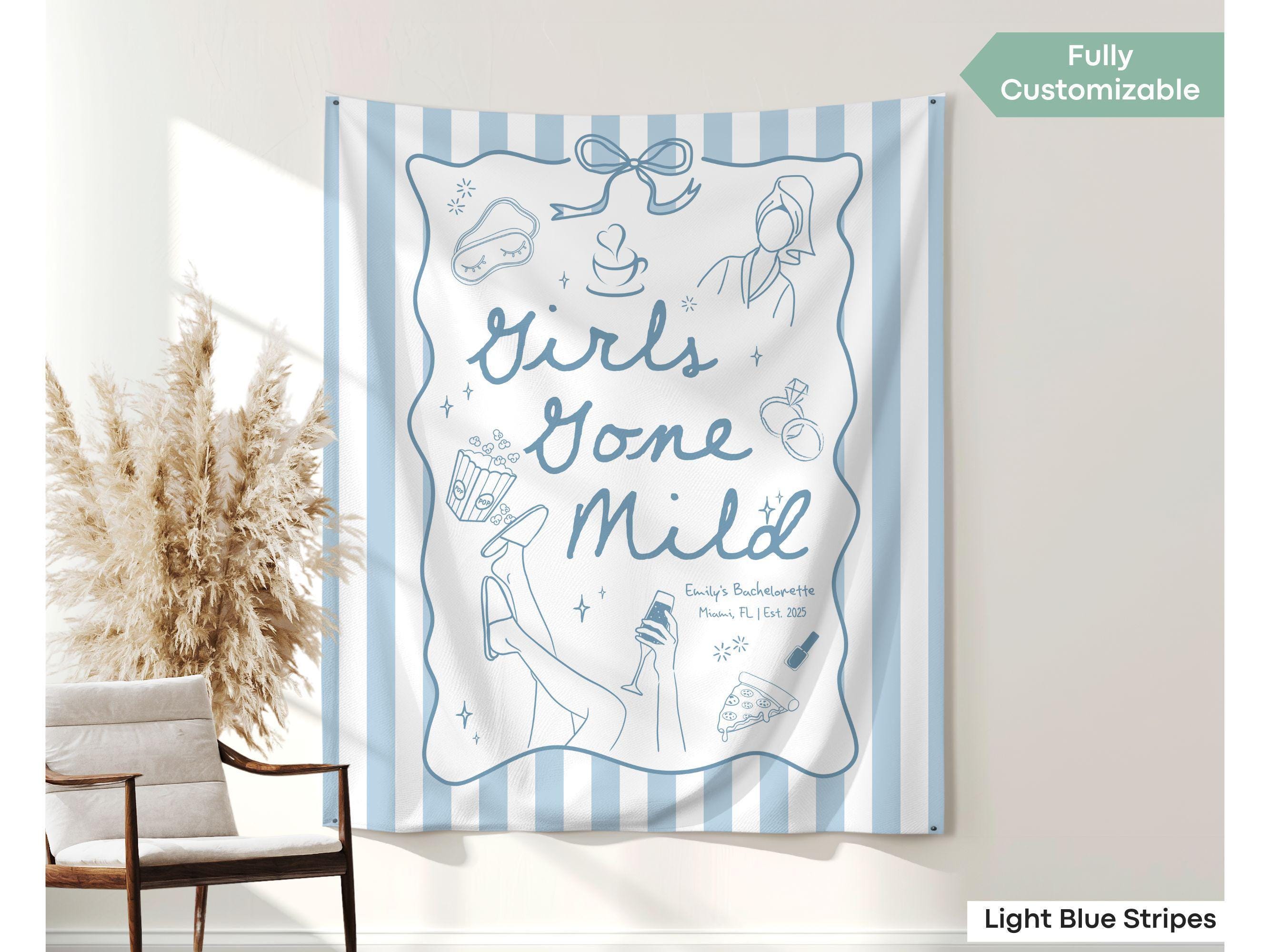 Girls Gone Mild Banner Custom Spa Bachelorette Party Decor Personalized ...