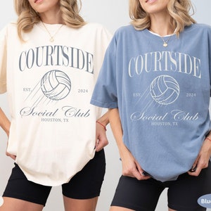 Custom Courtside Social Club Volleyball Tshirt, Mothers Day Gift for Volleyball Mom, Volleyball ...