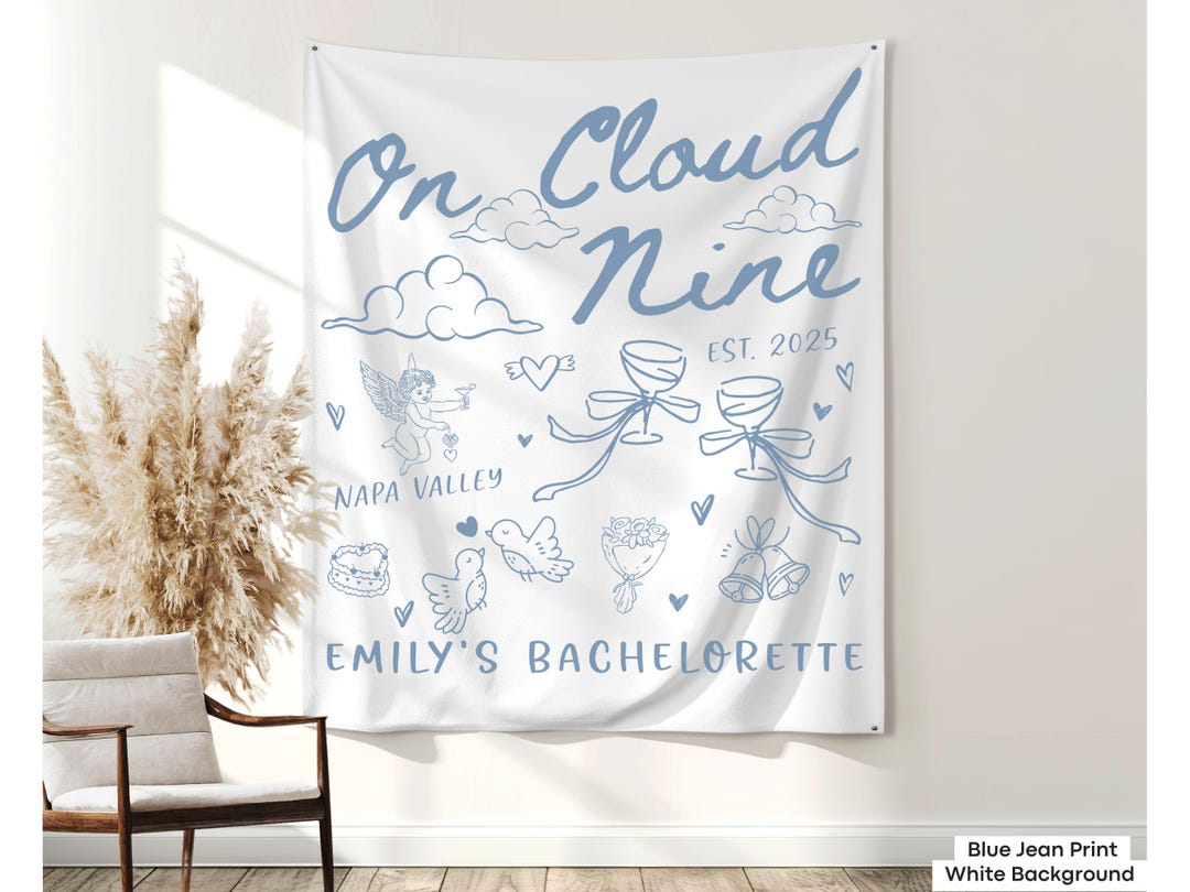 Custom Cloud Nine Bachelorette Party Banner Decor Bride on Cloud Nine ...