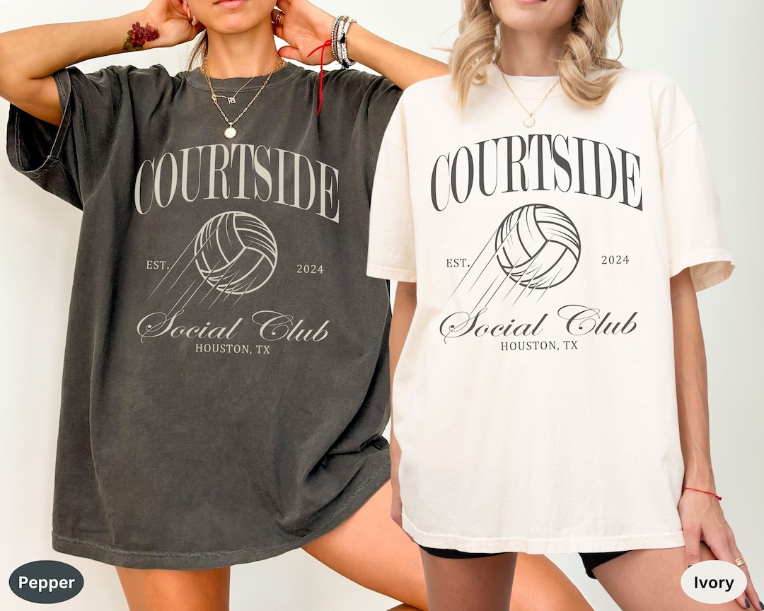 Custom Courtside Social Club Volleyball Tshirt Mothers Day Gift for Volleyball Mom Volleyball ...