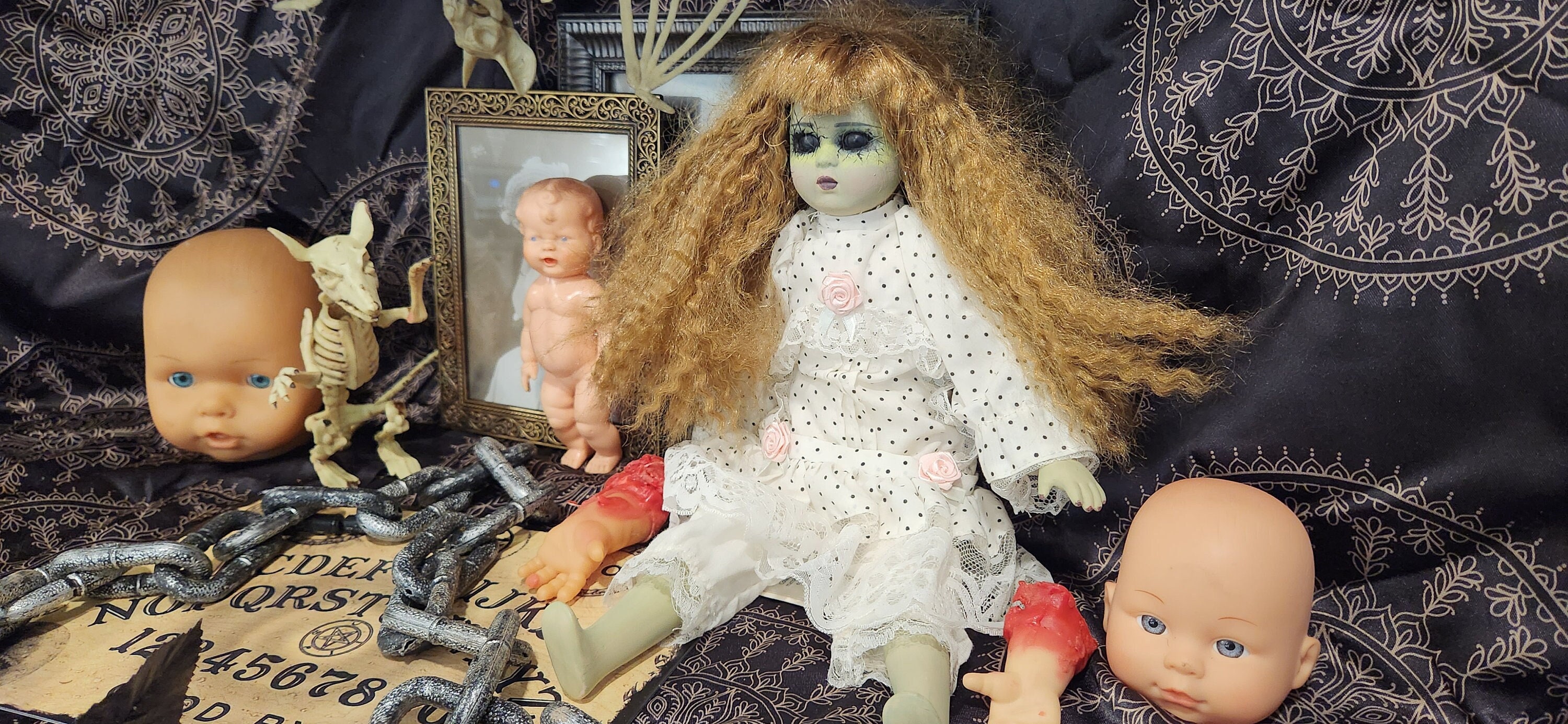 Hand Painted Vintage Cursed Doll - Etsy