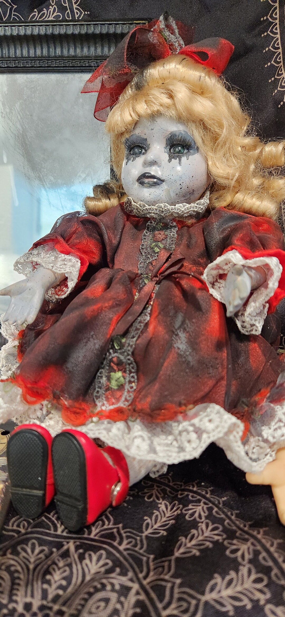 Hand Painted Vintage Cursed Doll - Etsy