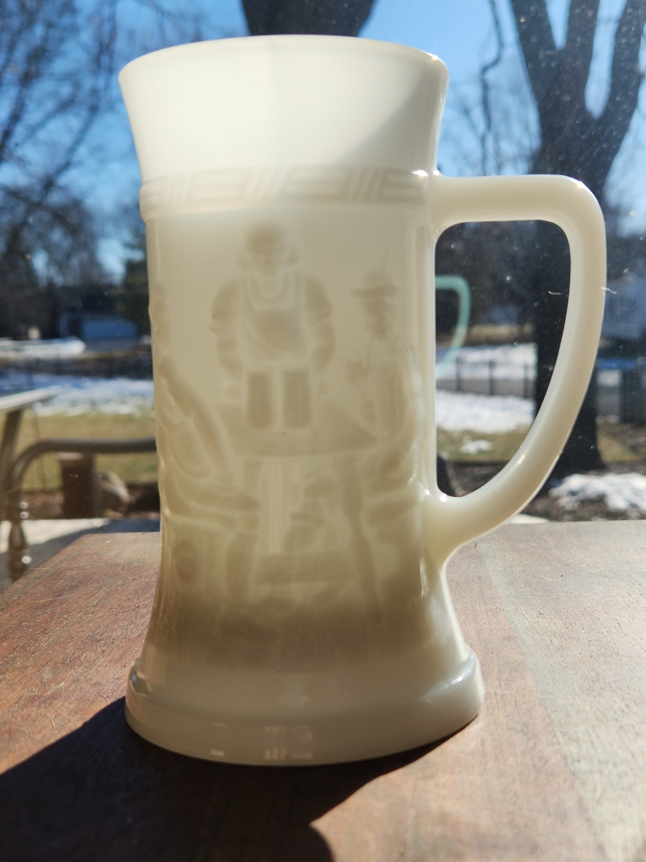 1930s Federal Milk Glass Beer Steins Pub Scene - Etsy