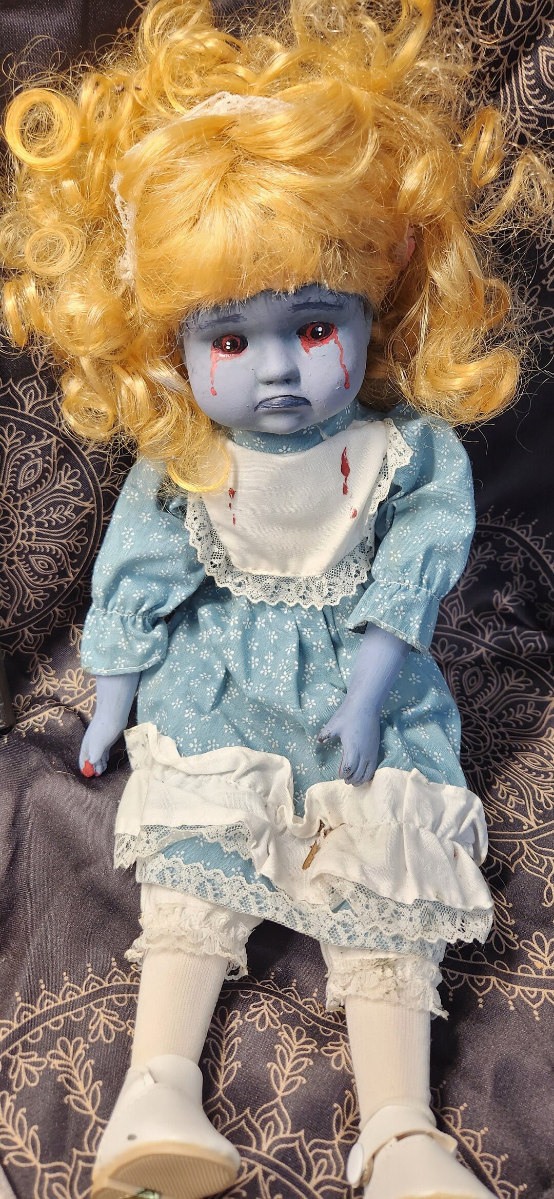 Hand Painted Vintage Cursed Doll - Etsy