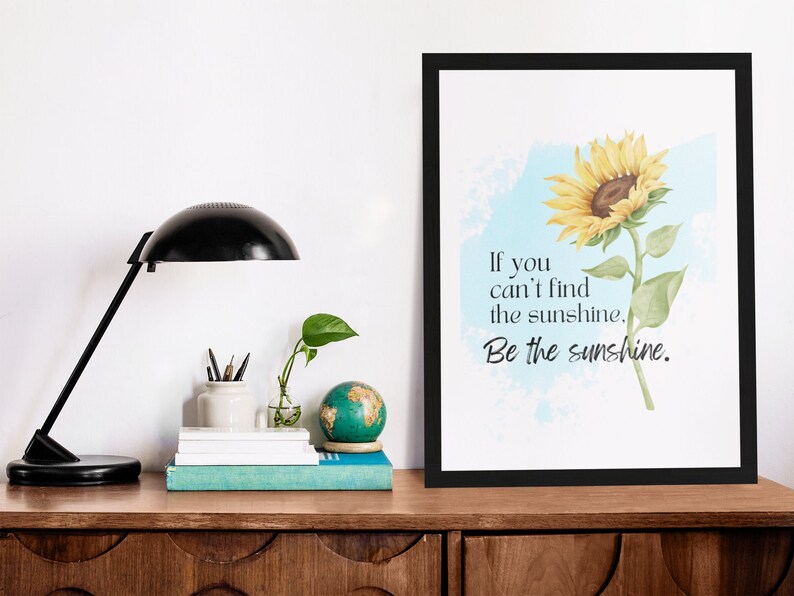 Digital Sunflower Art, Sunflower Inspirational Quotes, Motivational ...