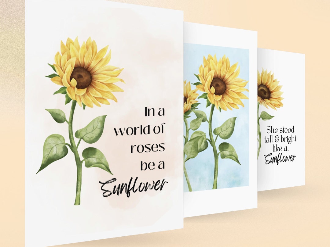 Digital Sunflower Art, Sunflower Inspirational Quotes, Motivational ...
