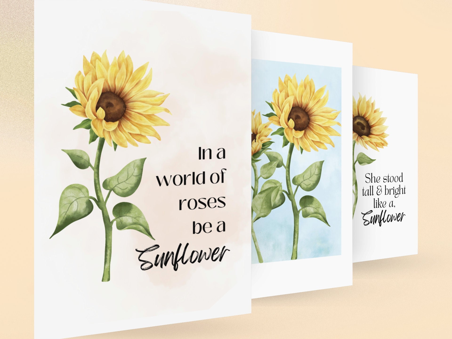 Digital Sunflower Art, Sunflower Inspirational Quotes, Motivational ...