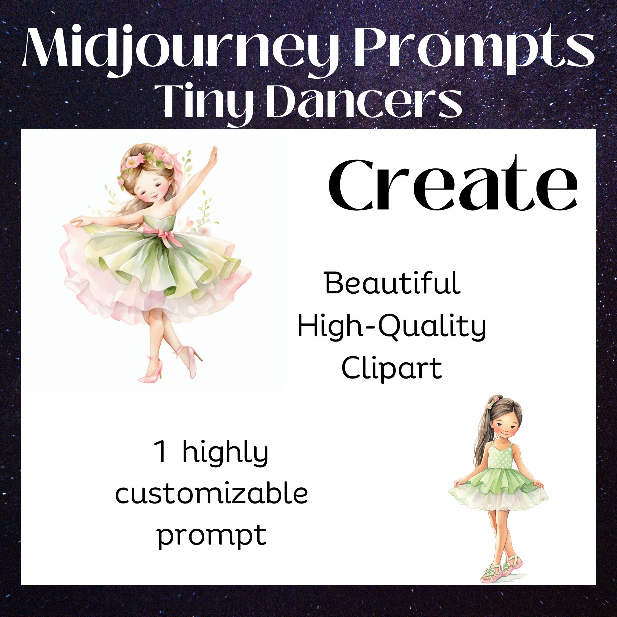 Midjourney Prompt, Tiny Dancers, AI Arts, Midjourney Prompts Clipart ...