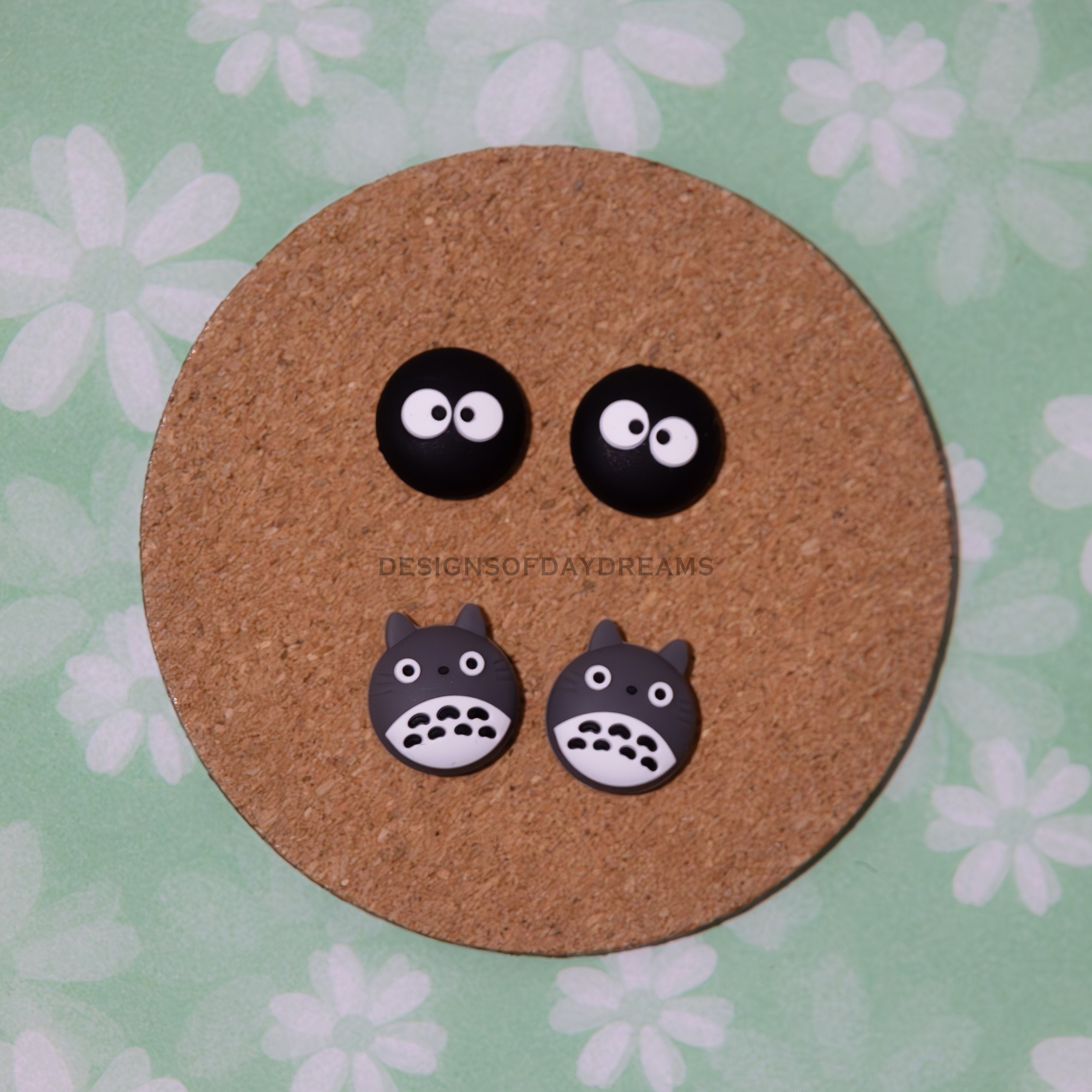 Cute Ghibli Style Totoro Susuwatari Switch Thumb Grip Joycon Joystick ...