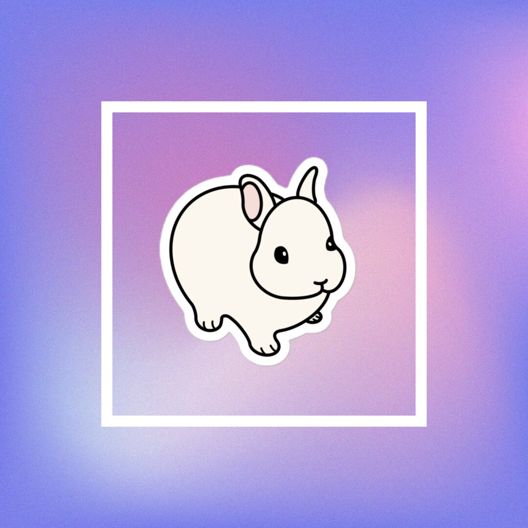 Milo the Bunny Vinyl Sticker, Cute Baby Rabbit Journal Stationary ...