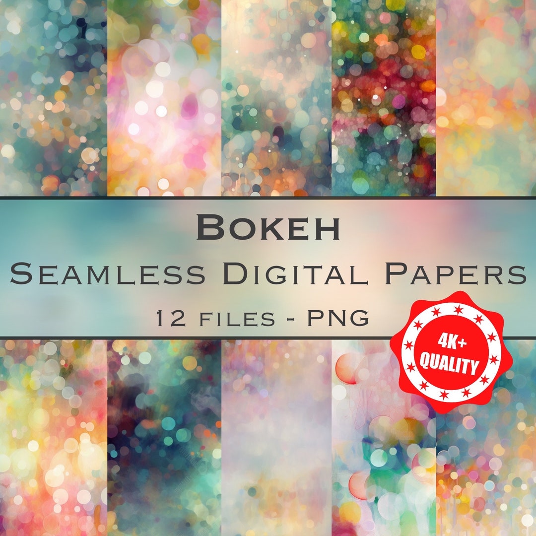 Bokeh Painted Digital Patterns, 4K HD Rainbow Pastel Seamless Journal ...